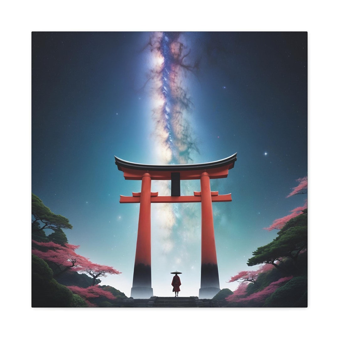 Canvas Wall Art, Japanese Shinto Red Torii Gateway, Stretched Matte ...