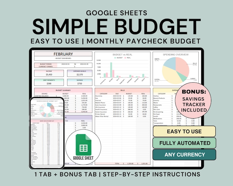 Monthly Budget Spreadsheet Google Sheets Budget by Paycheck Template ...