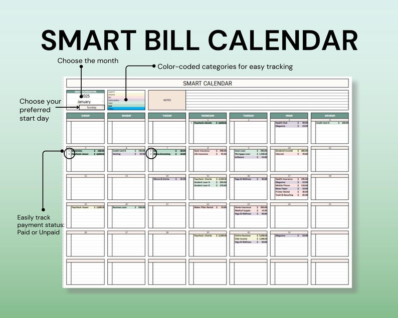 Bill Tracker Spreadsheet Google Sheets Bill Calendar Template Monthly ...