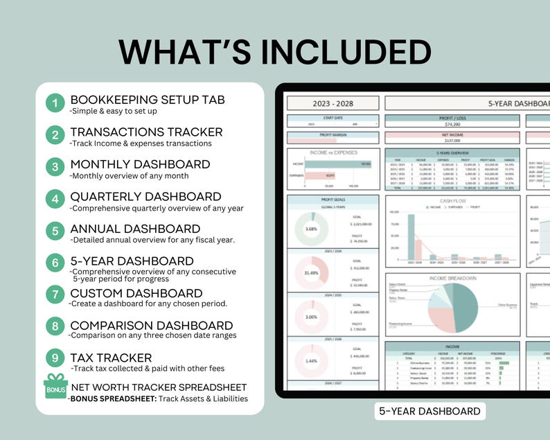 Small Business Bookkeeping Spreadsheet Template Business Income and ...