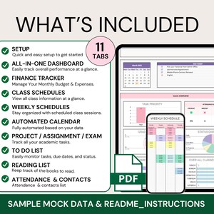 Student Planner Spreadsheet Academic Planner Google Sheets Study ...