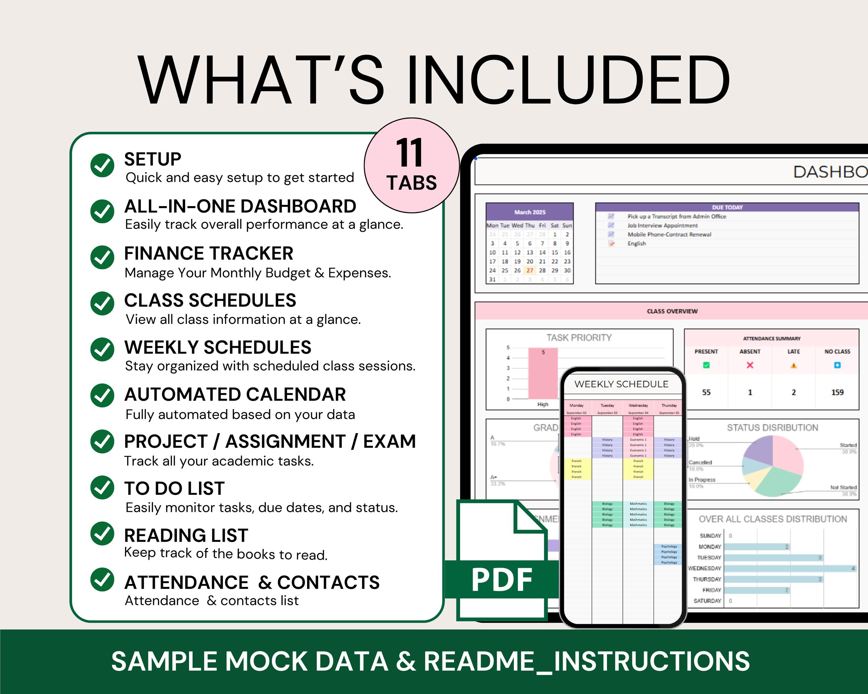 Student Planner Spreadsheet Academic Planner Google Sheets Study ...