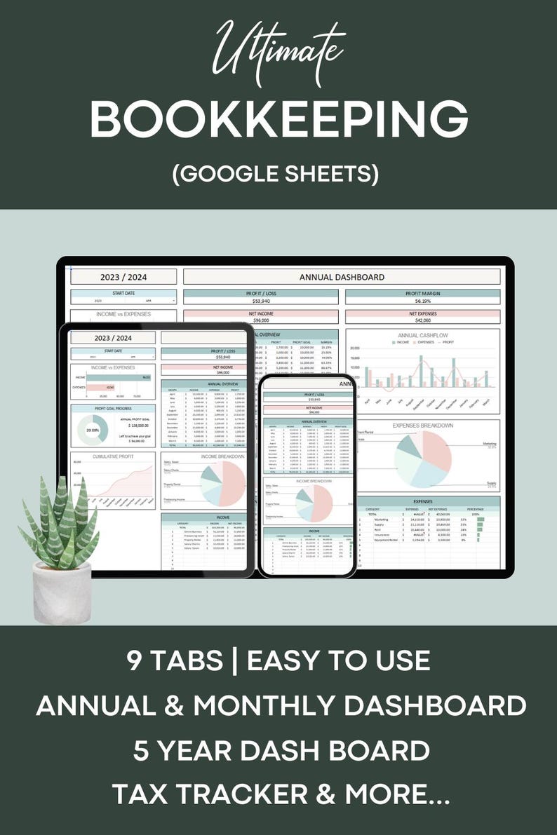 Small Business Bookkeeping Spreadsheet Template Business Income and ...