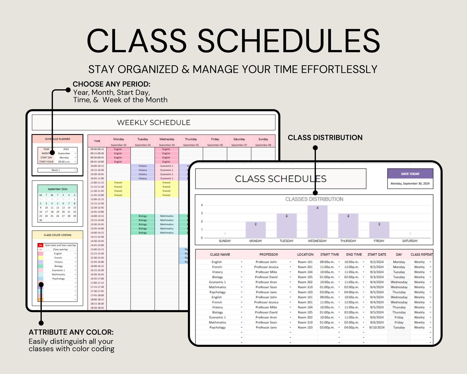 Student Planner Spreadsheet Academic Planner Google Sheets Study ...