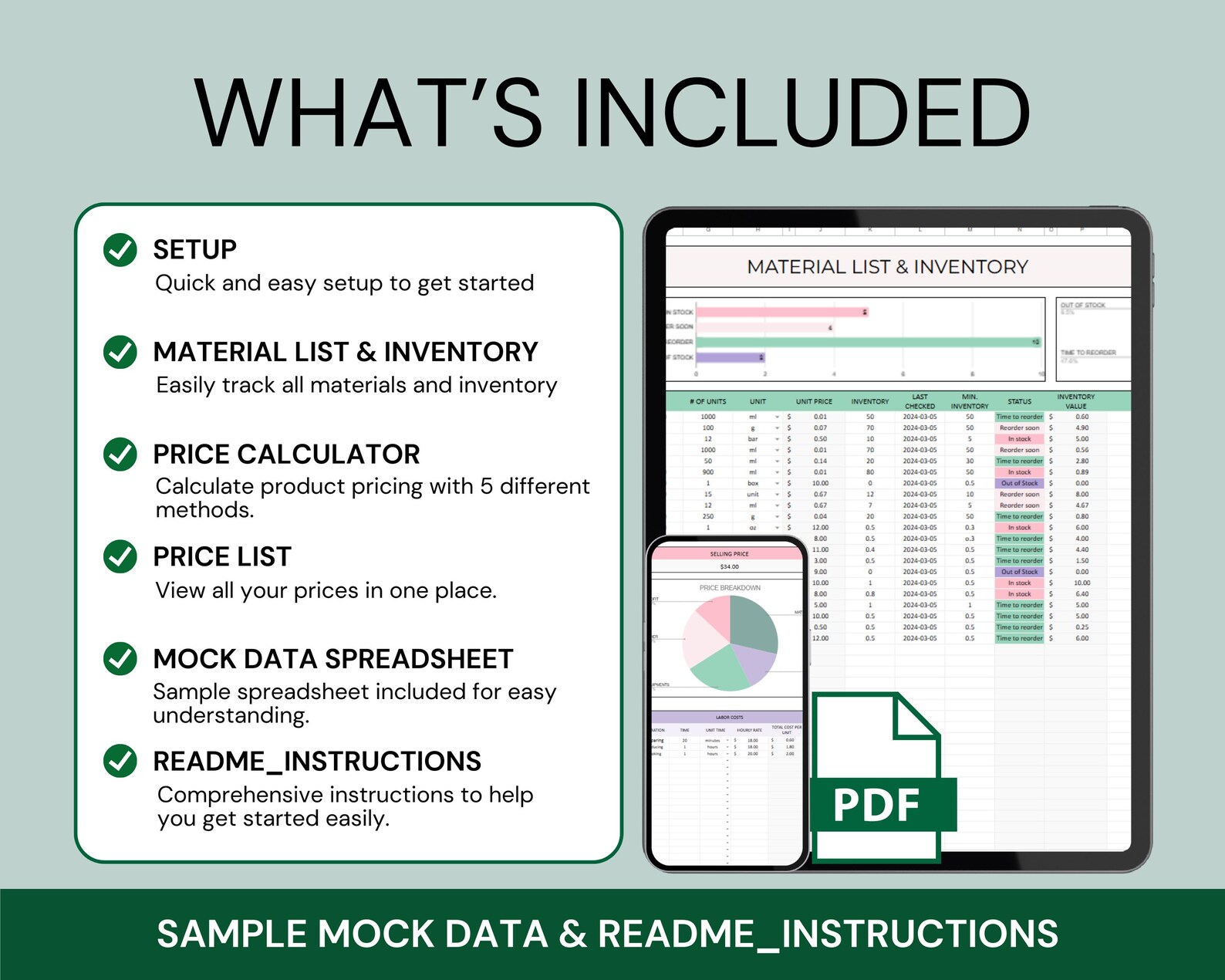 Pricing Calculator Google Sheet for Small Business Price List Template ...