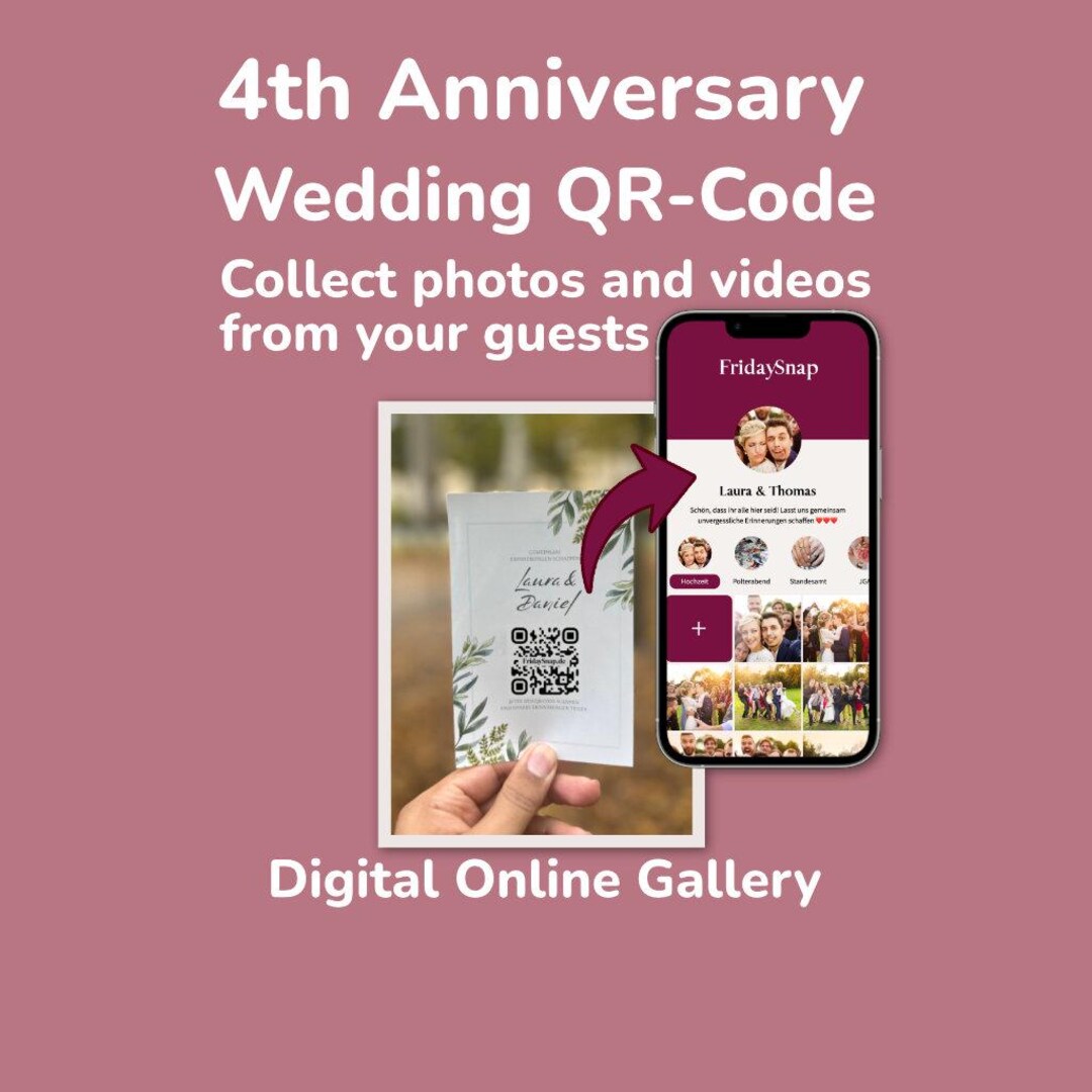 4th Wedding Anniversary QR Code: Collect Guest Photos With Integrated ...