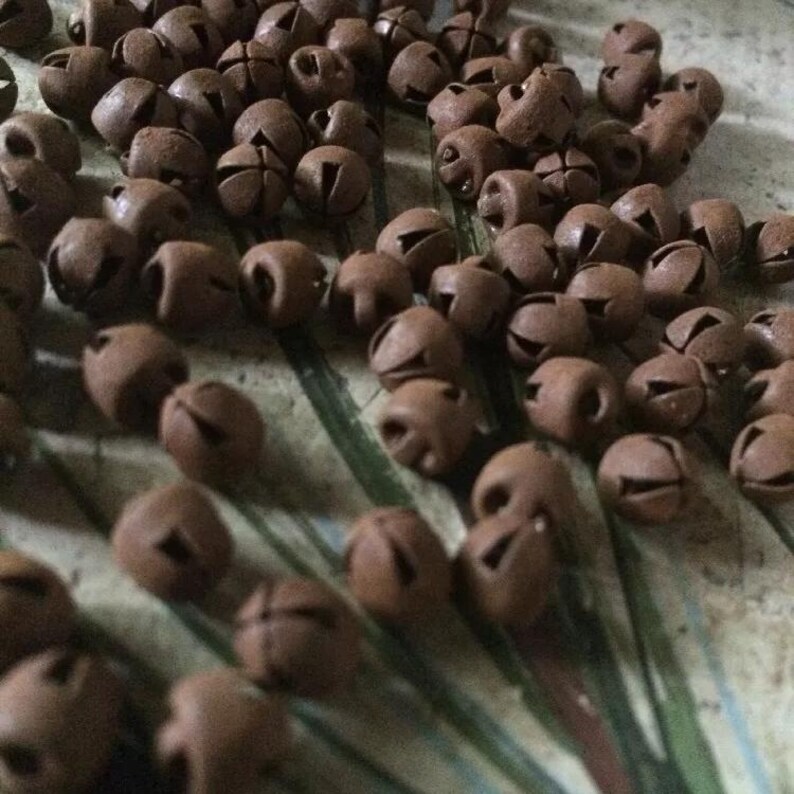 48-500ct 6mm Primitive Rusty Tin JINGLE BELLS 1/4 in 1/4 Christmas ...
