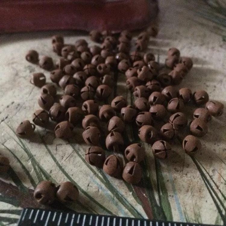 48-500ct 6mm Primitive Rusty Tin JINGLE BELLS 1/4 in 1/4 Christmas ...