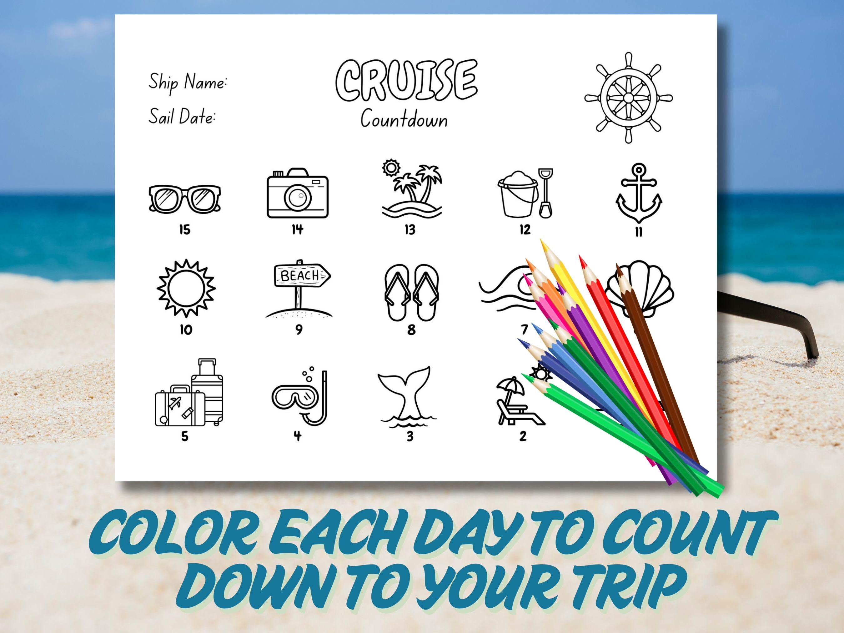 Cruise Countdown Calendar Printable, Trip Countdown Calendar, Cruise ...