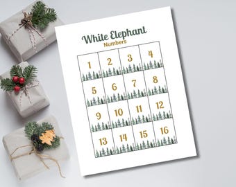 White Elephant Numbers, Gift Exchange Numbers - Etsy