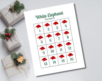 White Elephant Numbers, Gift Exchange Numbers - Etsy