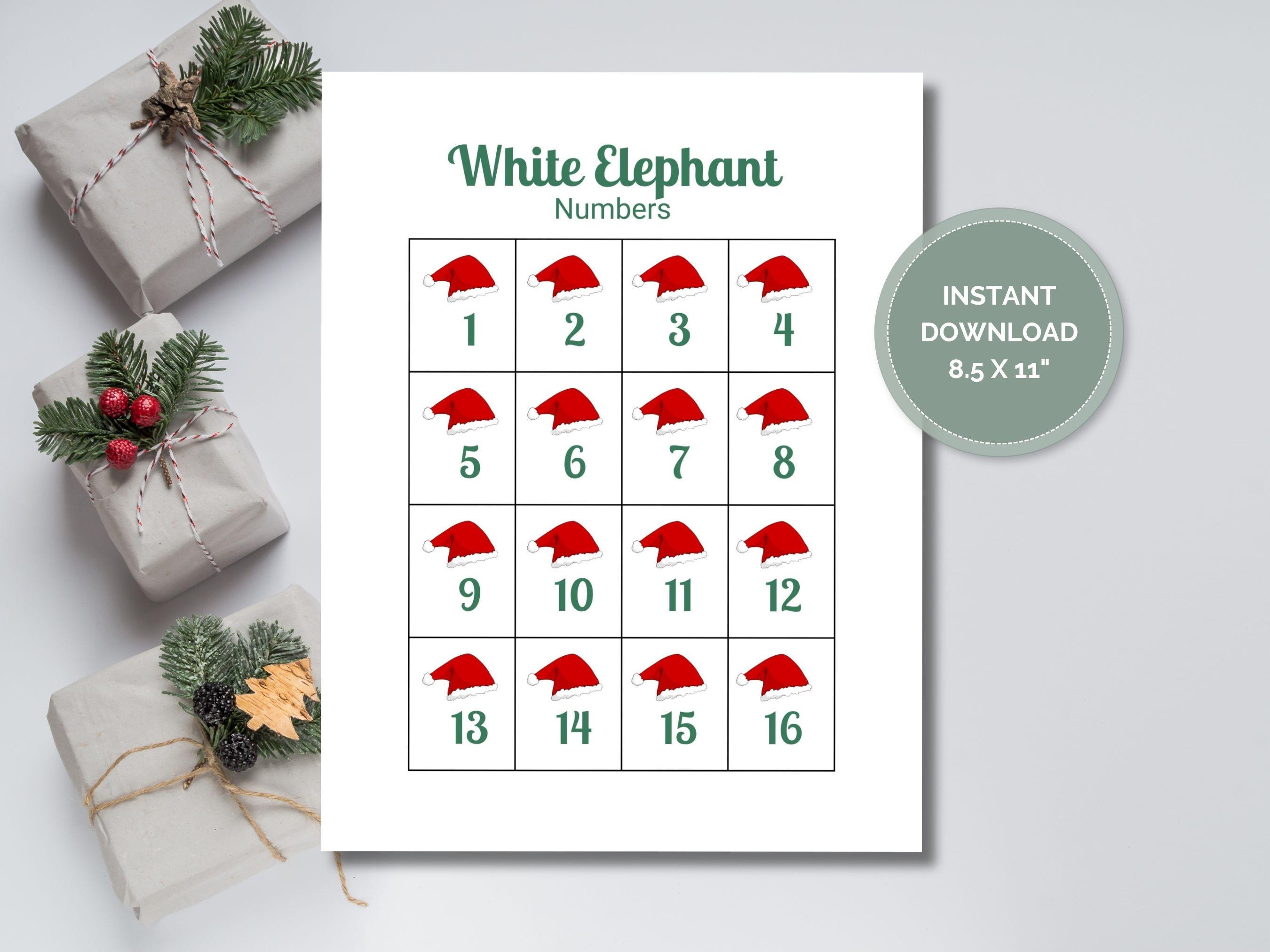 White Elephant Numbers, Gift Exchange Numbers - Etsy