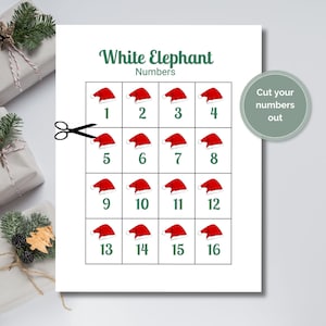 White Elephant Numbers, Gift Exchange Numbers - Etsy