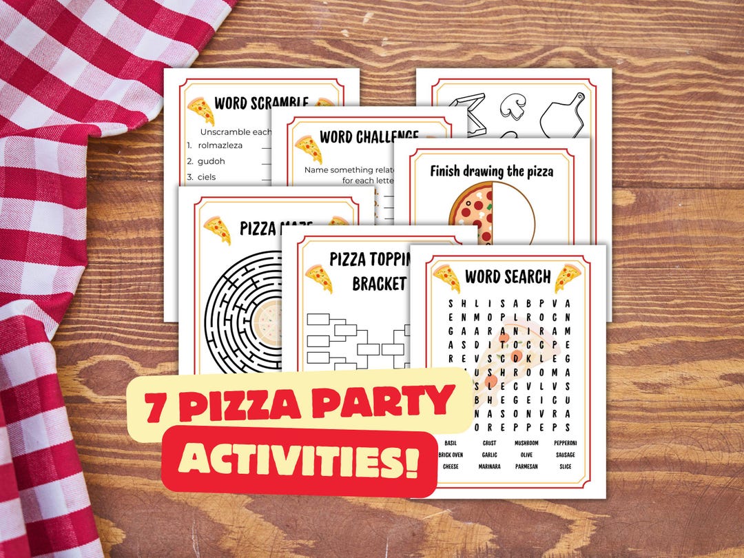 Pizza Party Games, Pizza Activity Bundle, Pizza Birthday Party ...