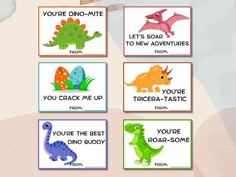 Dinosaur Valentines Card Printable, Classroom Valentines Cards, Dino ...