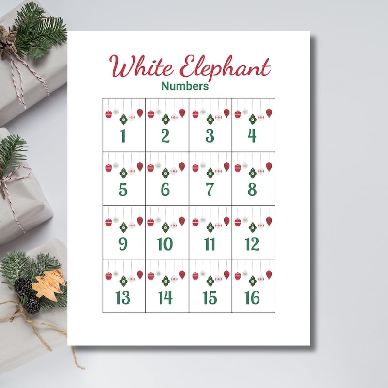 Yankee Swap Printable Numbers - Etsy