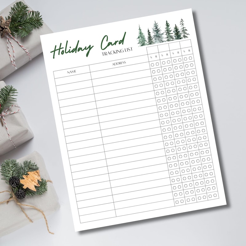 Christmas Card Address List Printable - Etsy