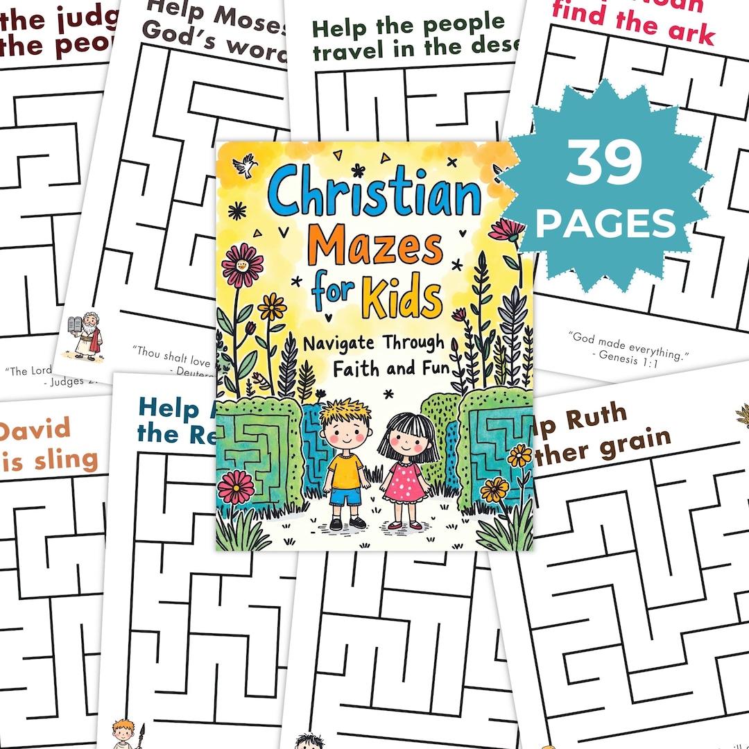 Christian Mazes for Kids | Bible Printable Games for Sunday School ...