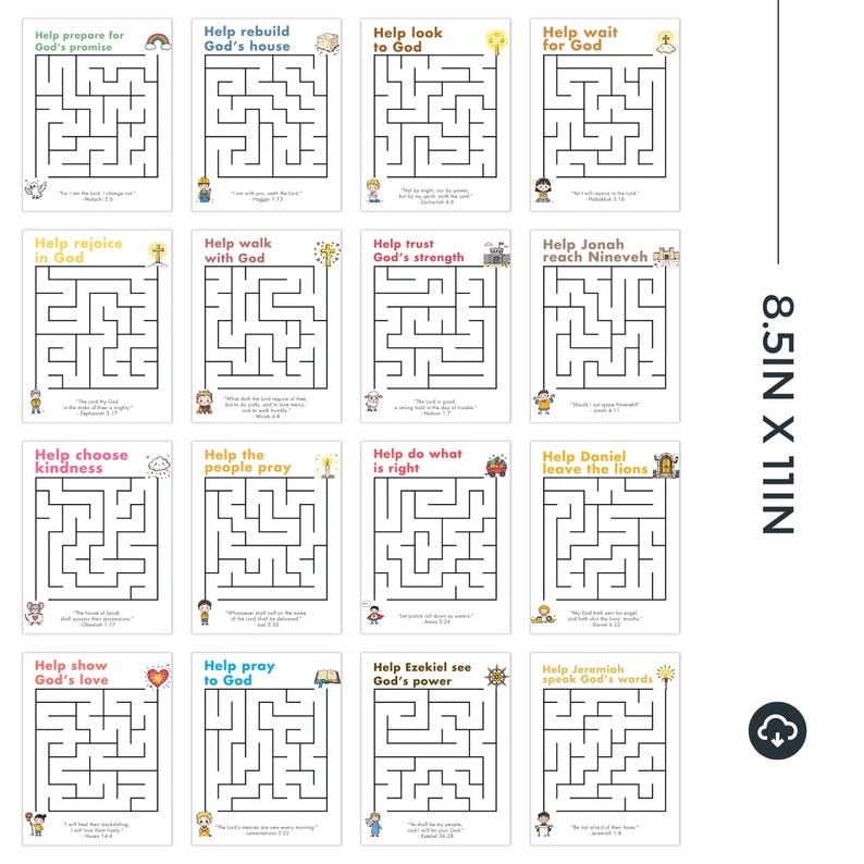 Christian Mazes for Kids | Bible Printable Games for Sunday School ...