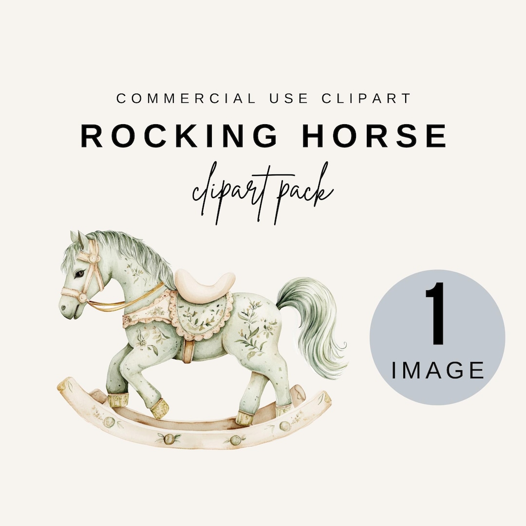 Rocking Horse Clipart, Watercolor Png for Newborns, Baby Shower ...