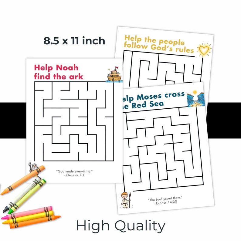 Christian Mazes for Kids | Bible Printable Games for Sunday School ...