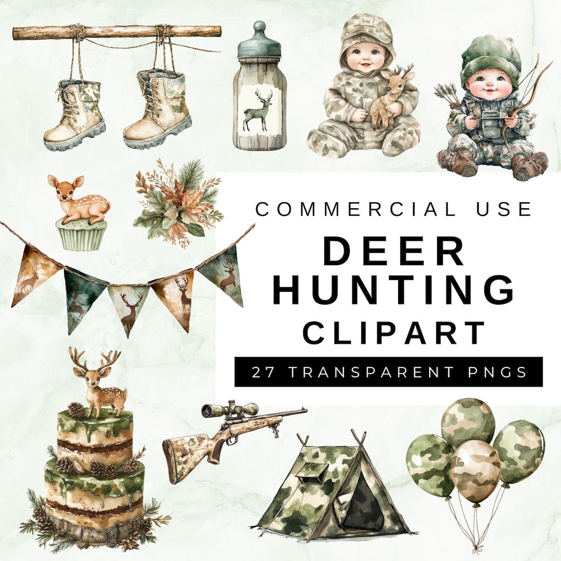 Deer Hunting Theme Clipart, Rustic Baby Boy Shower Invitation, Birthday ...