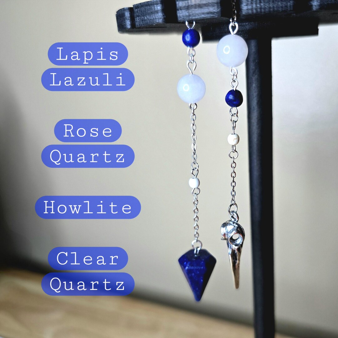 Lapis Lazuli Pendulum | Divination Tool | Handcrafted | Crystal Pendulum | Decorated Pendulum ...