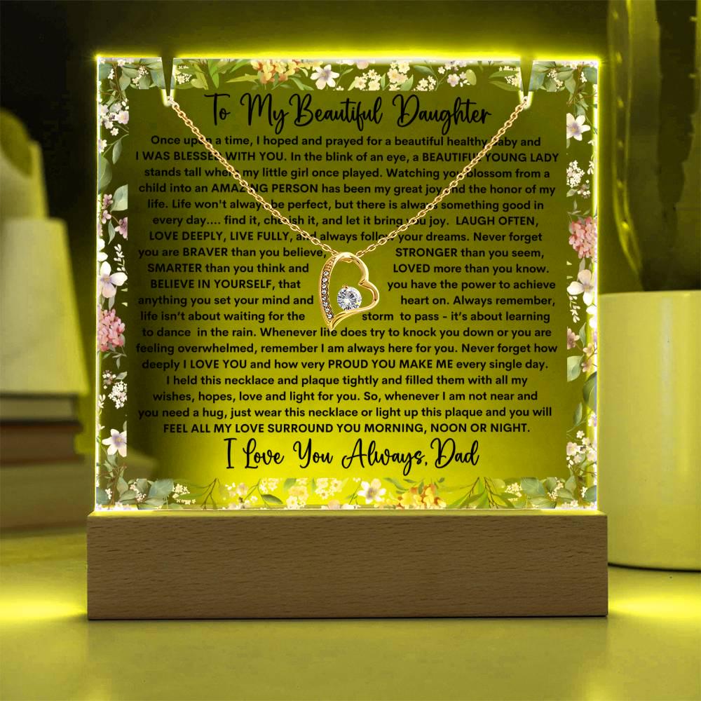 Personalized to Our Daughter Keepsake | Acrylic Plaque With Necklace ...
