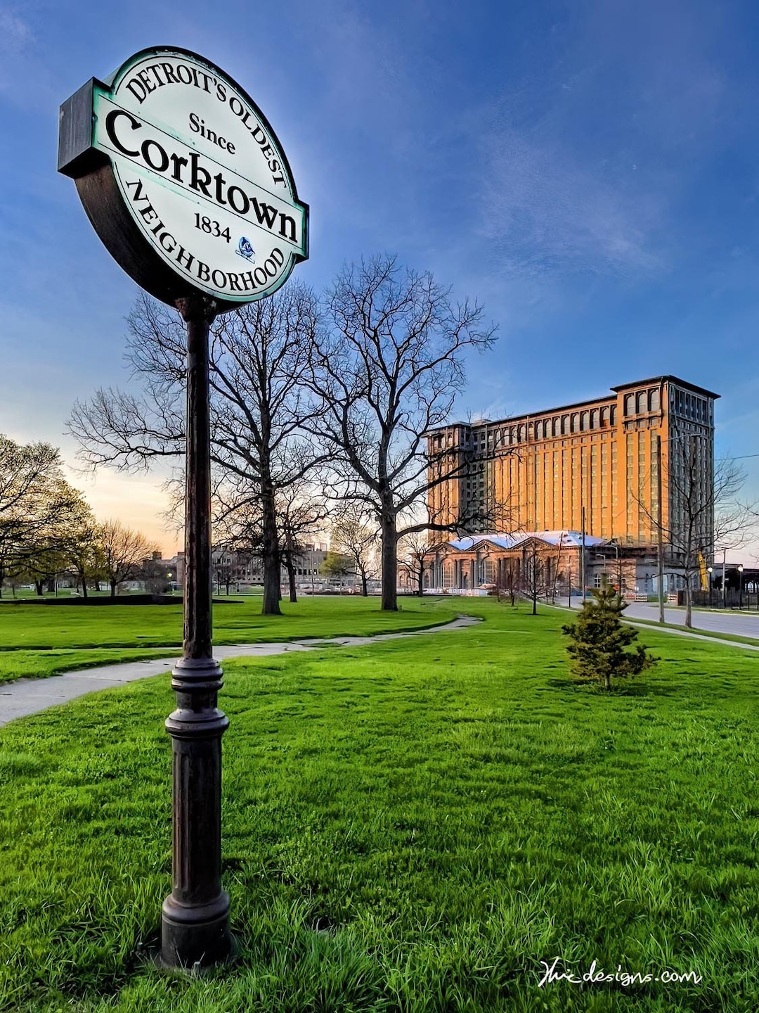 Detroit Corktown Sign and Michigan Grand Central IMG_3745 - Etsy