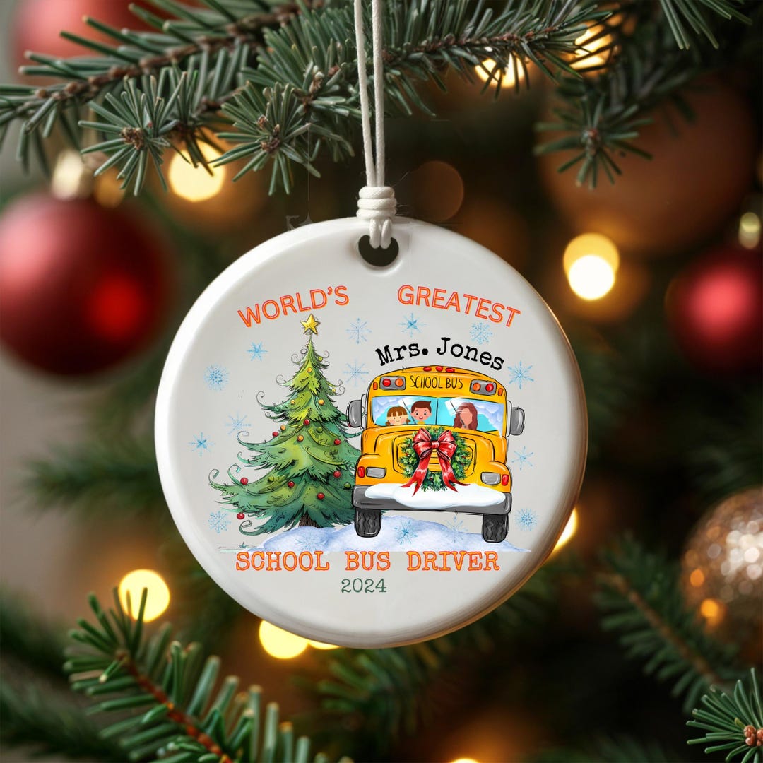 Personalized School Bus Driver Ornament, School Bus Driver, Bus Driver ...