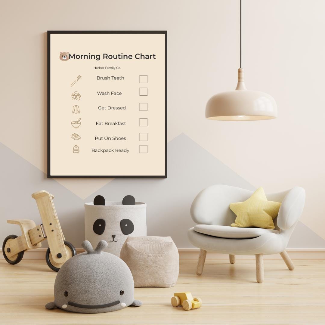 Kids Morning Routine Chart | Visual Schedule | Toddler Routine ...