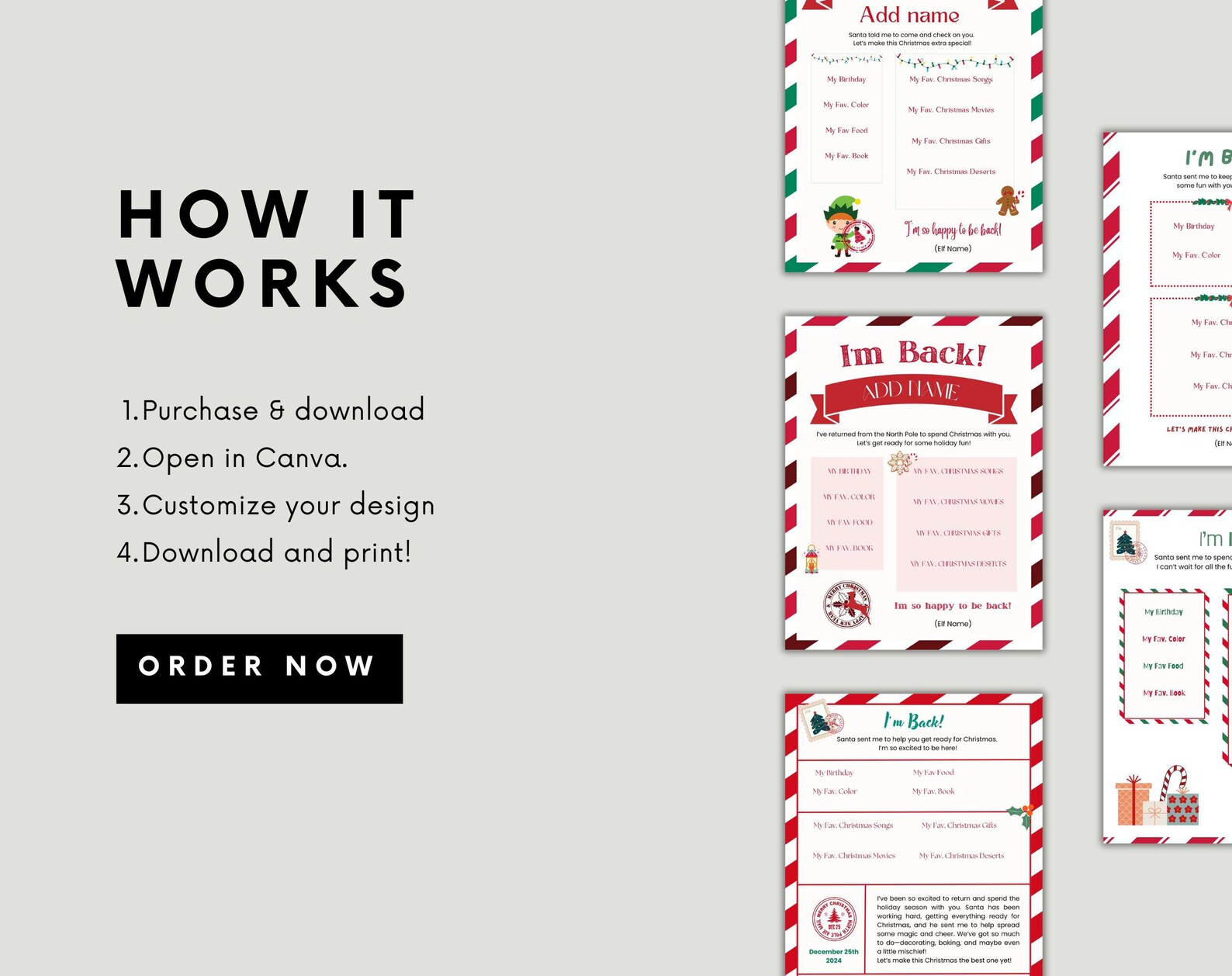 Elf Return Letter, Elf Printable, Christmas Elf, Christmas Letter ...