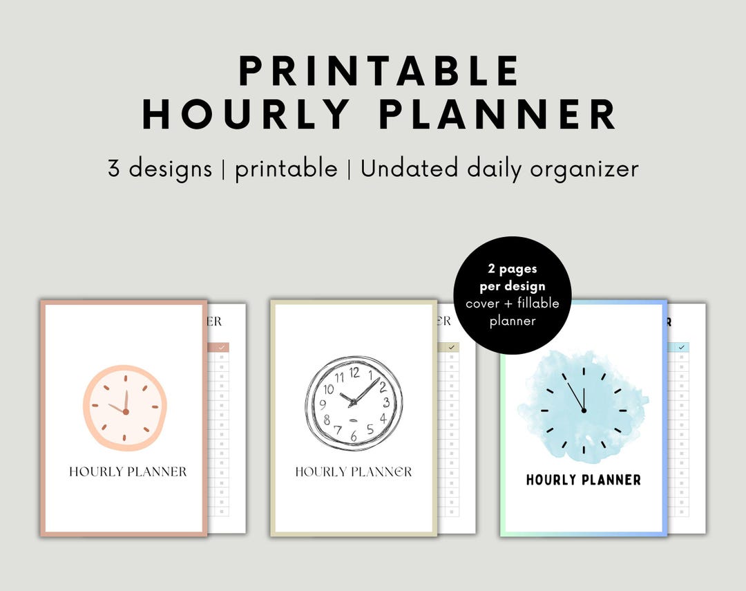 Hourly Planner, Time Tracker, Daily Agenda, Time Management, Planners ...