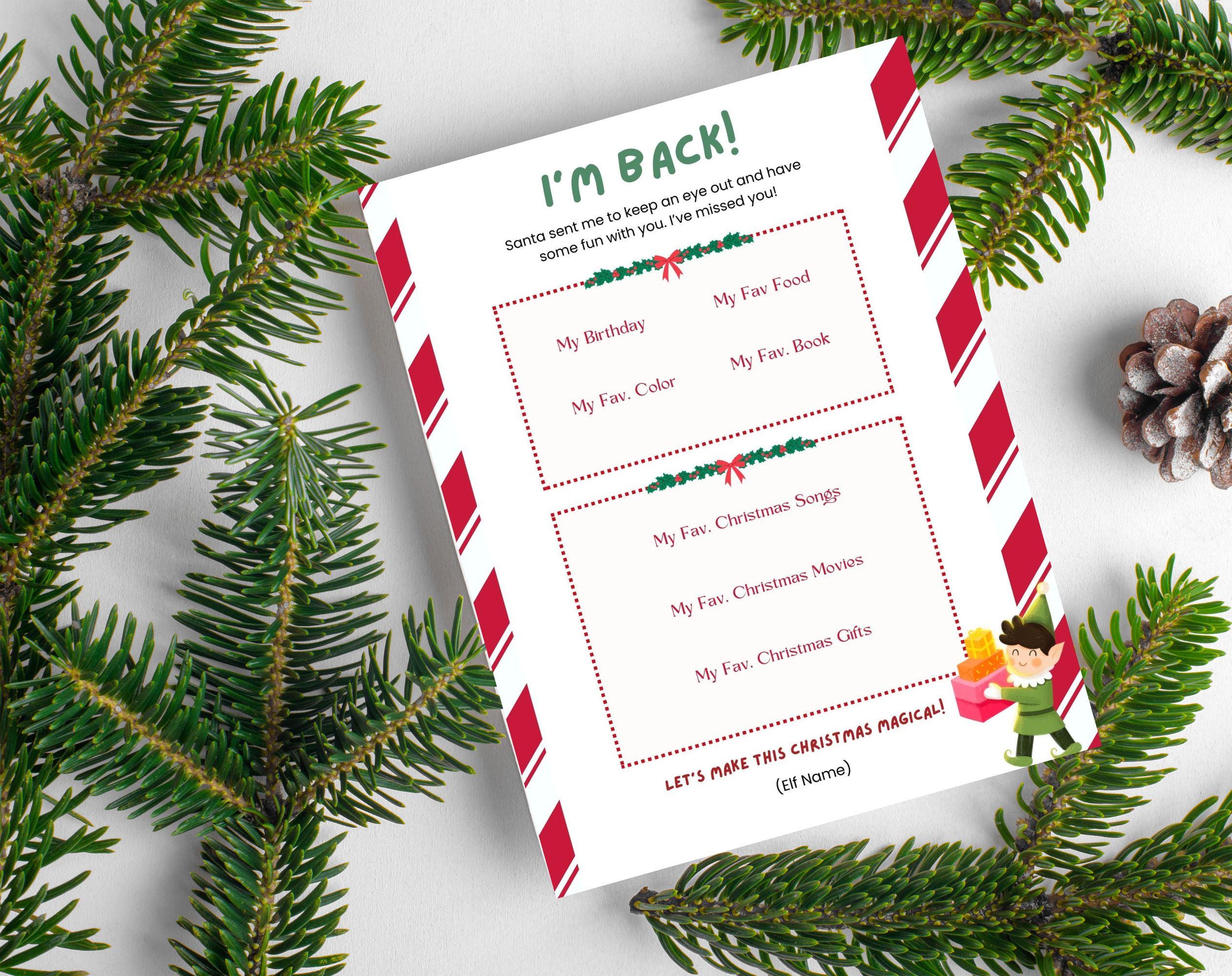Elf Return Letter, Elf Printable, Christmas Elf, Christmas Letter ...