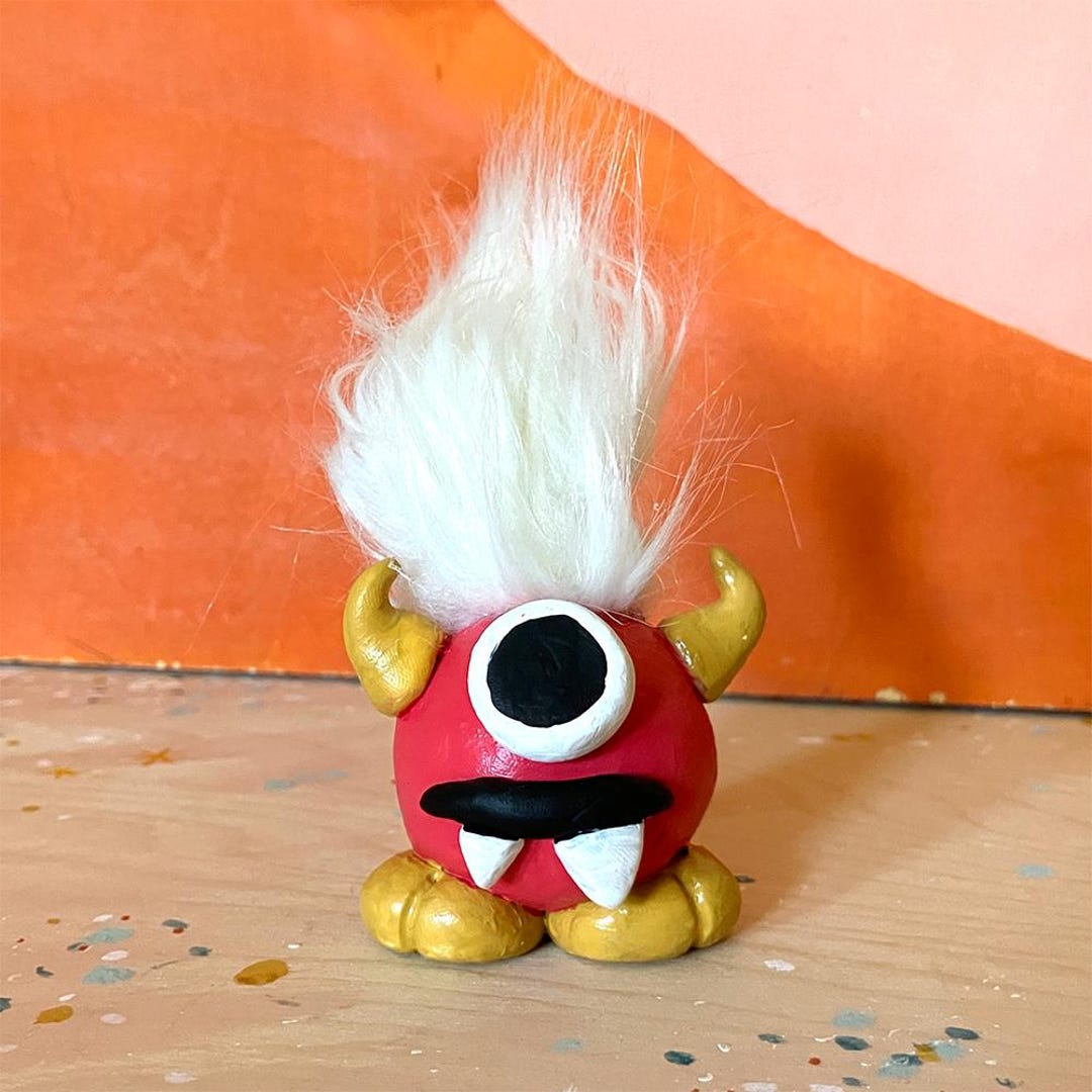 Clay Monster - Spicy Red Bean, Polymer Clay, Creativity, Art, Figurine ...
