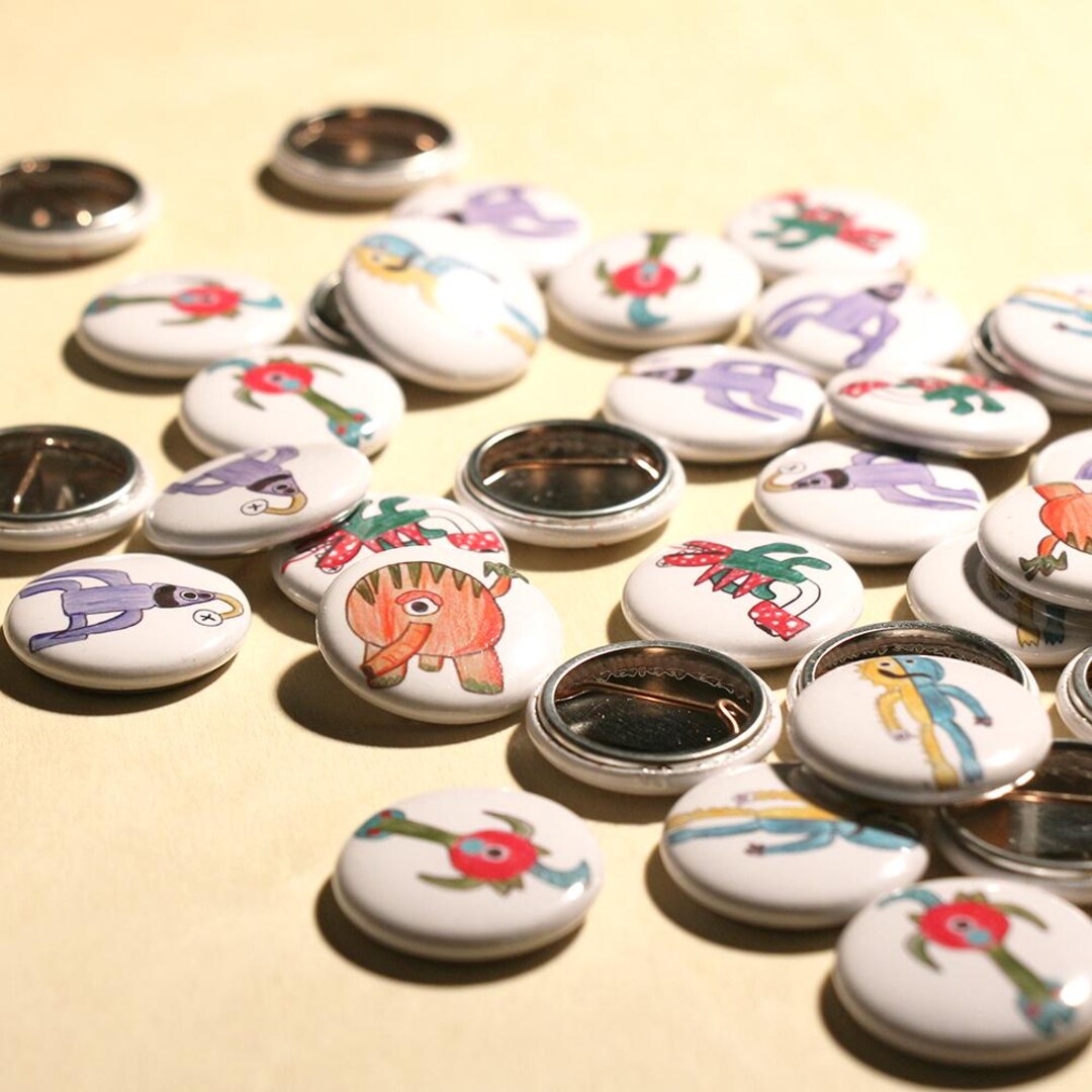 Button Pack Five Monsters Pack of 5 Silly Creatures, Pinback, Buttons ...