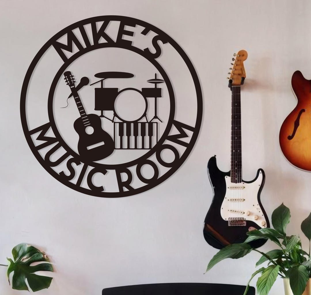 Personalized Guitar Drums Keyboard Metal Wall Sign,wall Decor for Home ...