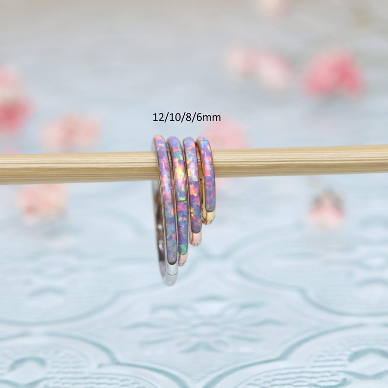 Purple Opal Daith Jewelry Conch Nose Hoop Piercing Jewelry - 316L ...