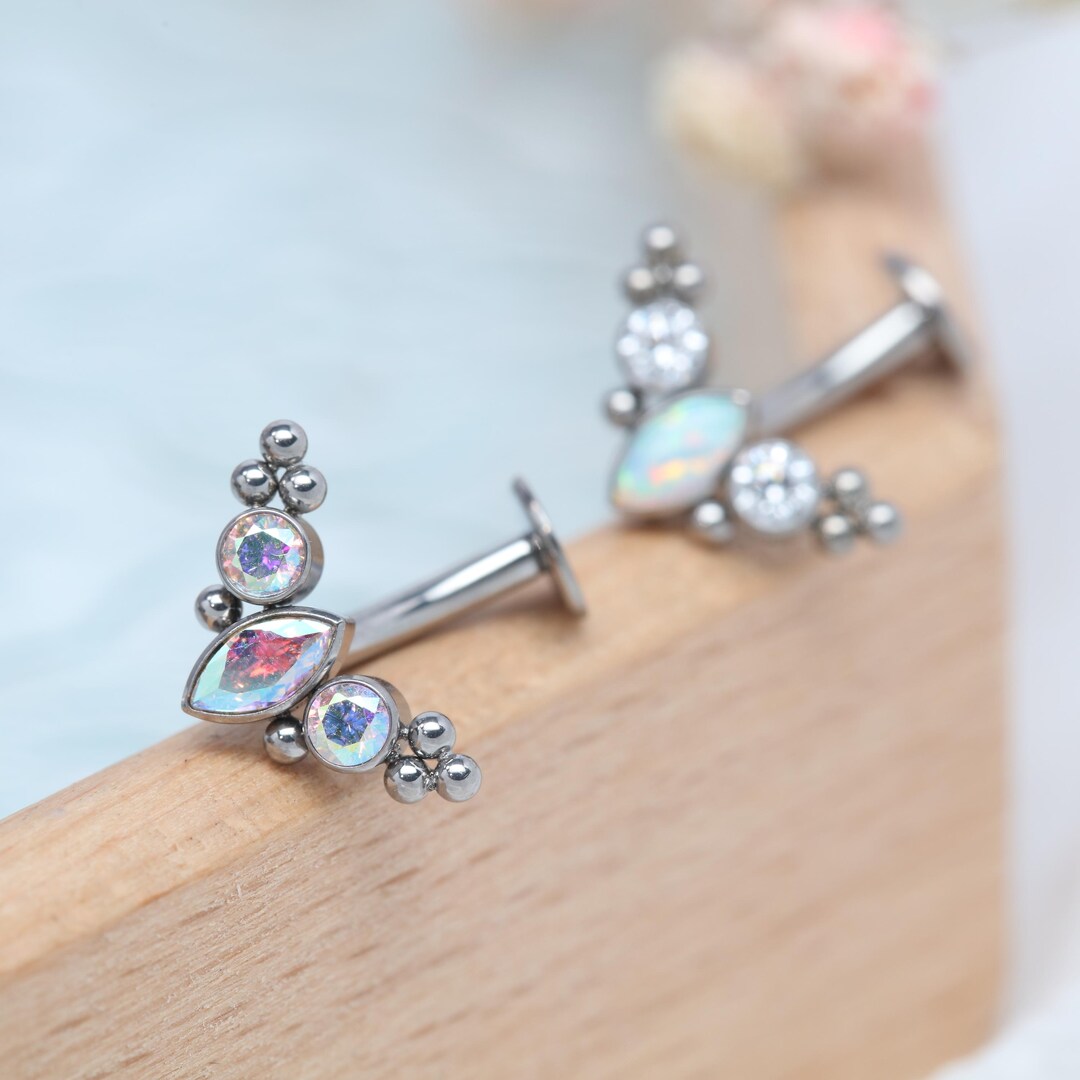 Unique Shiny Belly Button Ring Navel Ring Internal Thread Barbell ...