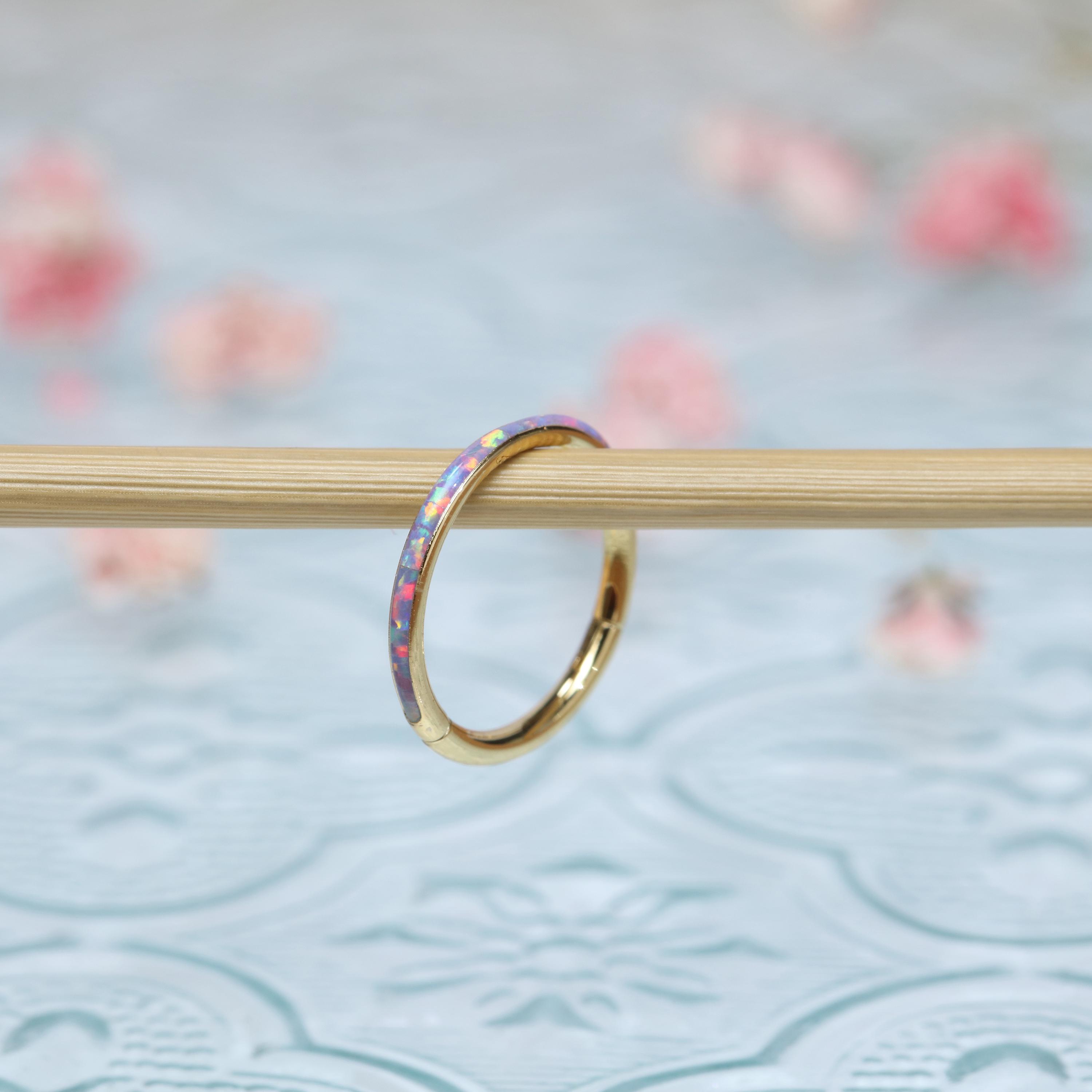 Purple Opal Daith Jewelry Conch Nose Hoop Piercing Jewelry - 316L ...