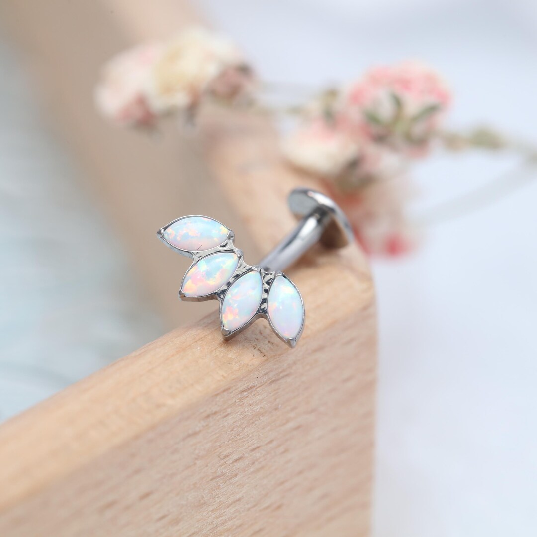 Leafs Shape Titanium Navel Piercing Navel Barbell Navel Bar Navel Ring ...