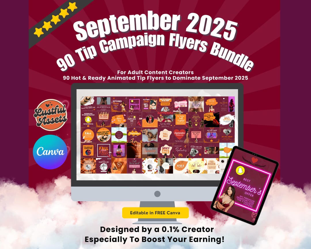 ONLYFANS September Animated Tip Flyers Bundle| Fall Themed Canva ...