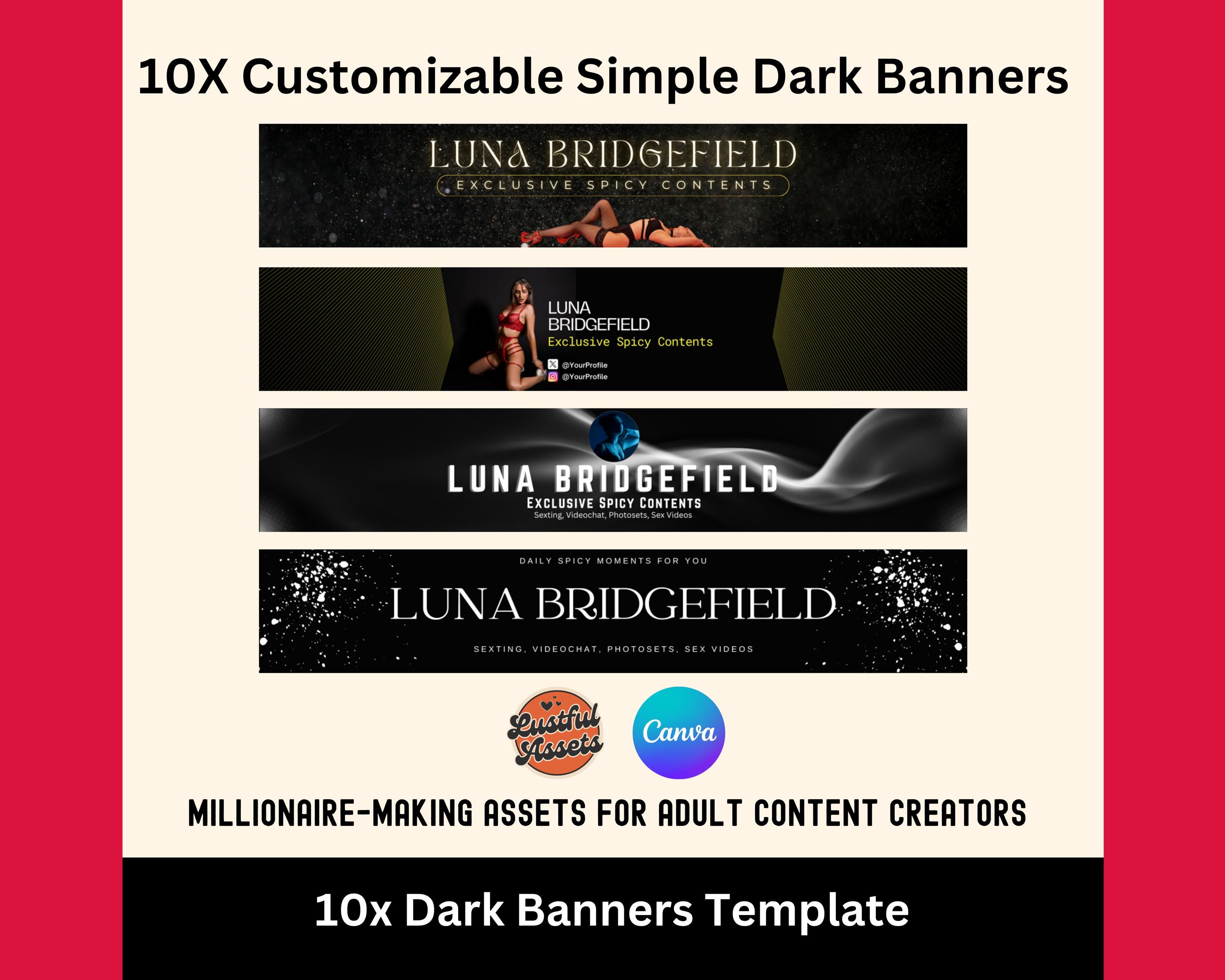 ONLYFANS Banner Bundle | Editable Canva Dark Themes Banner for Onlyfans ...