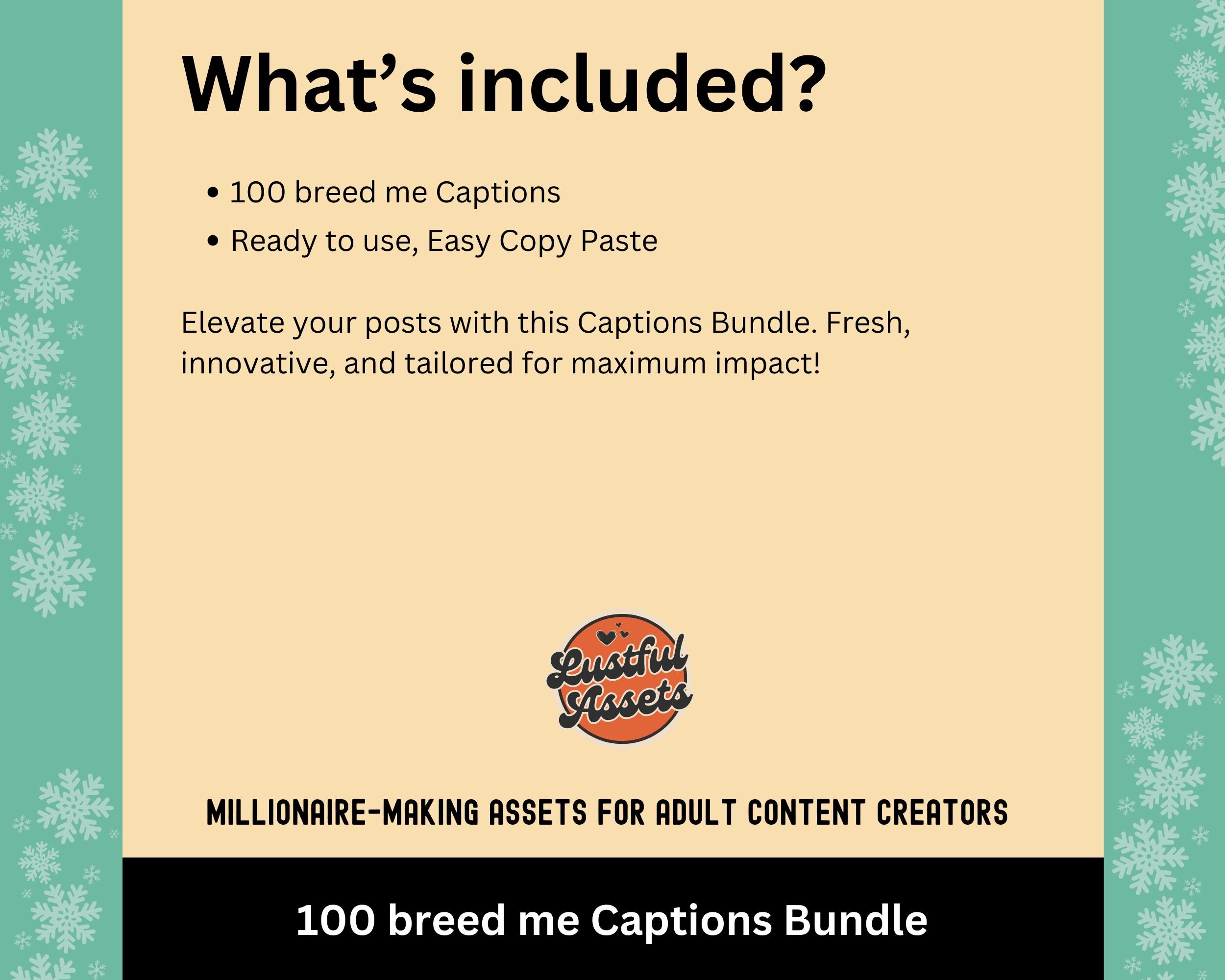 Onlyfans Breed Me Captions Bundle Perfect For Breeding Posts Only