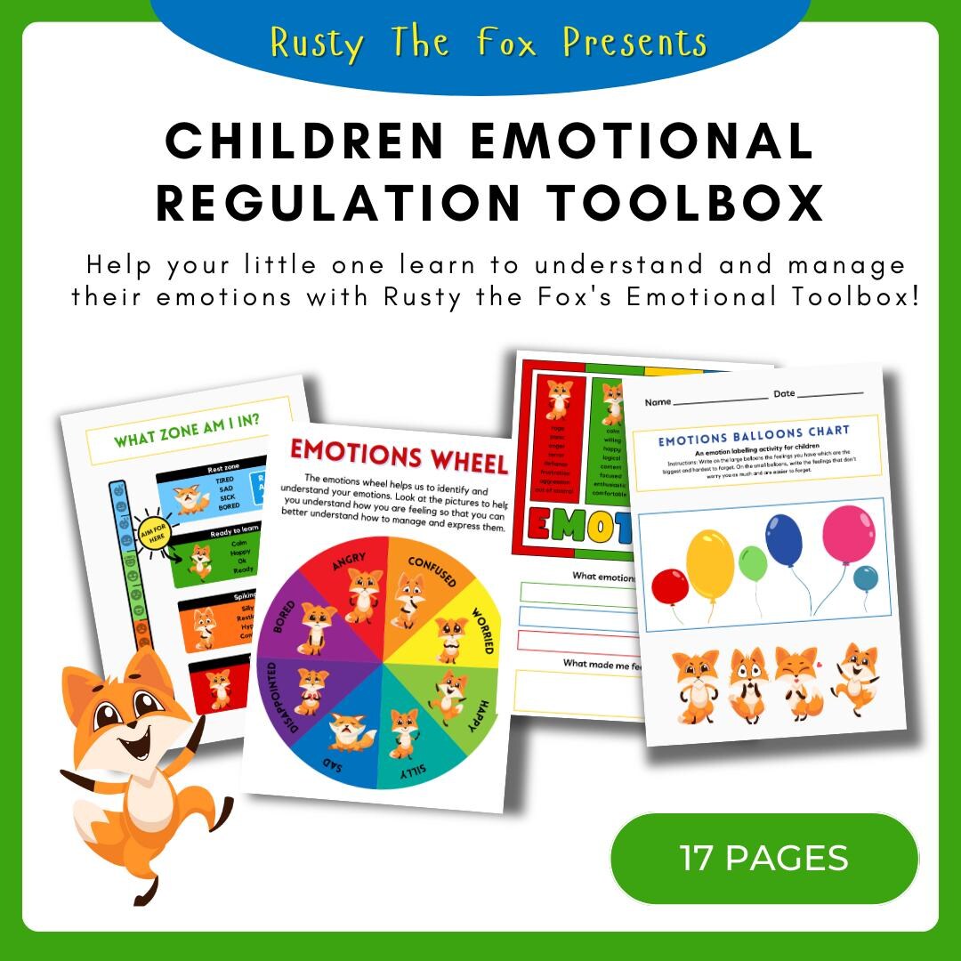 Rusty the Fox's Emotions Chart Printable Pack for Kids - Feelings ...