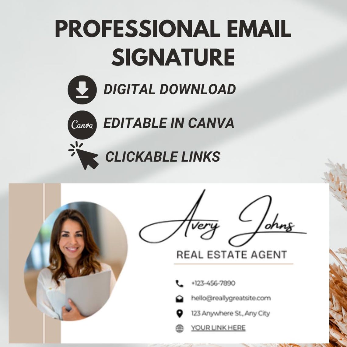 Professional Digital Email Signature for Business Owners, Gmail Digital ...