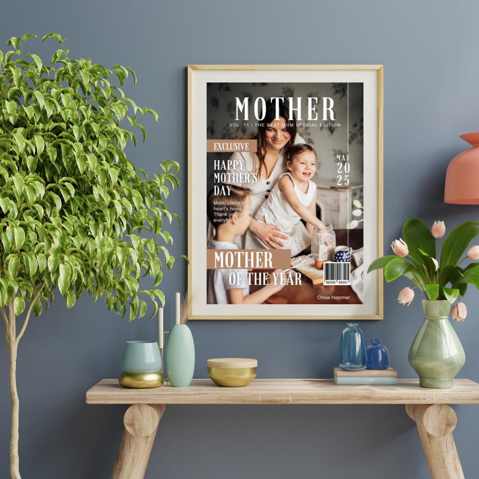 Editable Mother's Day Magazine Cover Canva Template | Personalized Mom ...