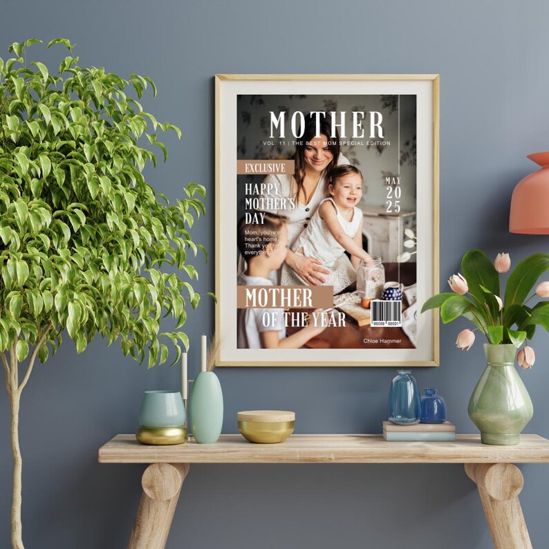 Editable Mother's Day Magazine Cover Canva Template | Personalized Mom ...