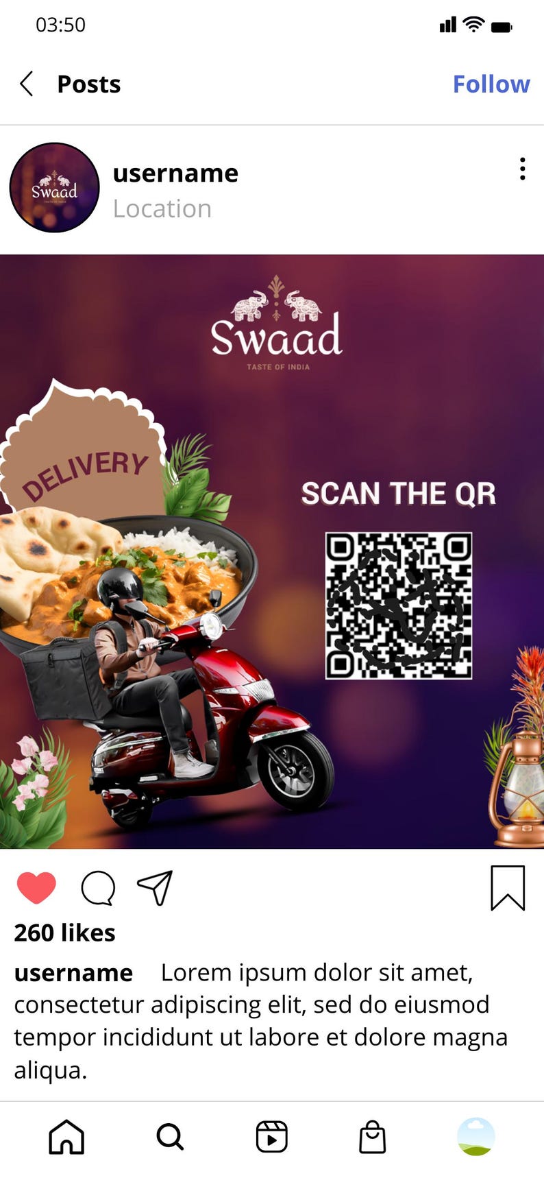 Editable Indian Restaurant Social Media Templates Pack for Instagram ...