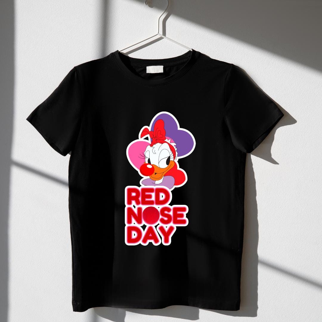 Red Nose Day Daisy Duck SVG & PNG | Cute Cartoon Design | Instant ...